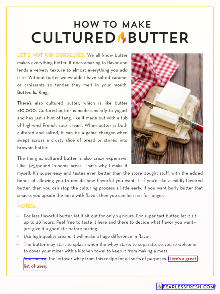 How To Make Cultured Butter Pdf Cream Butter