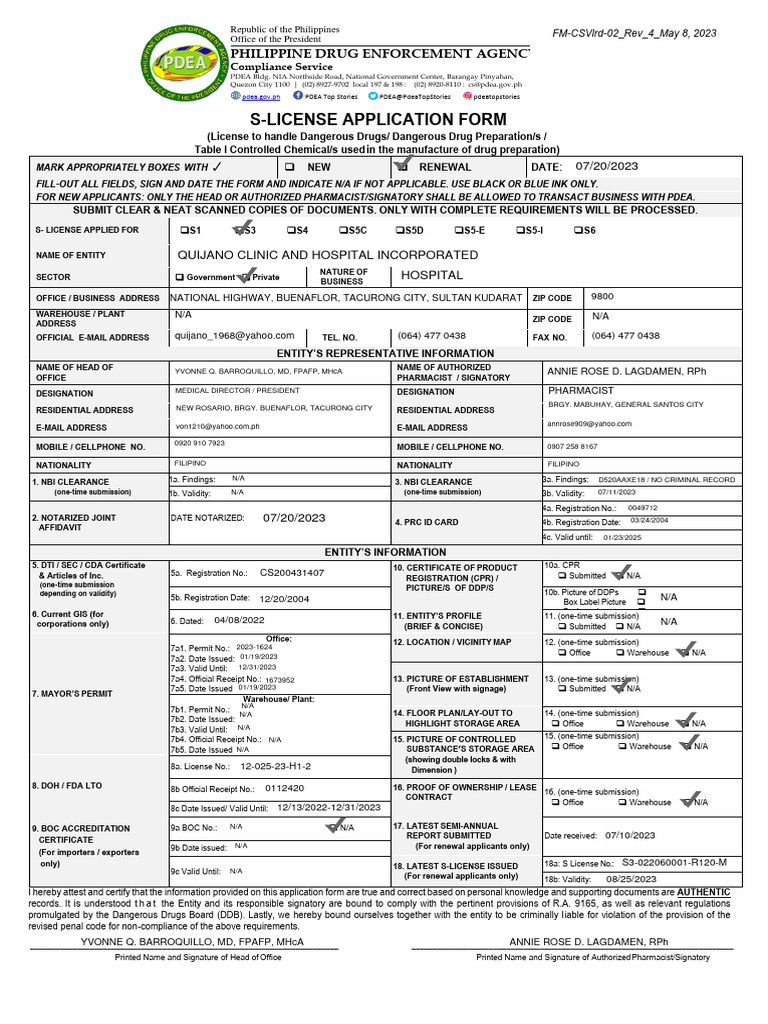 Dangerous Drugs License Form | PDF | Regulatory Compliance | Pharmacist