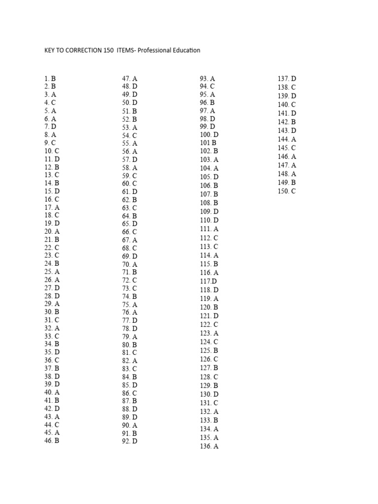 150 Item Answer Key for Educators | PDF | Chess Theory | Chess