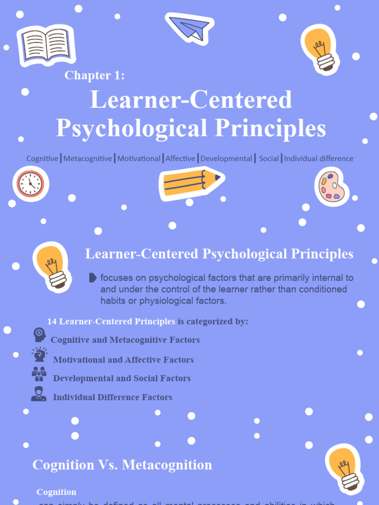 Learner - Centered Psychological Principles | PDF | Motivational ...