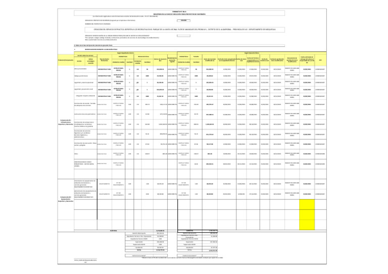 Formato 8a | PDF | Infraestructura | Economias