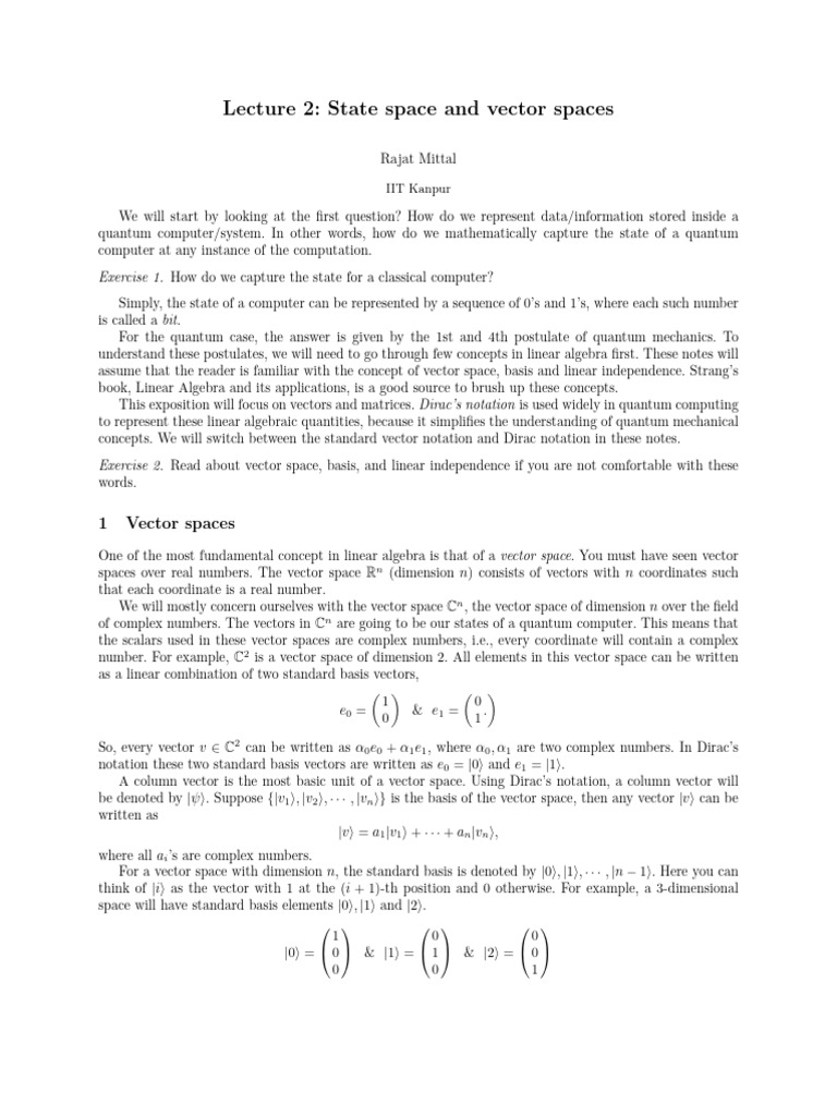 2 States | PDF | Matrix (Mathematics) | Linear Map