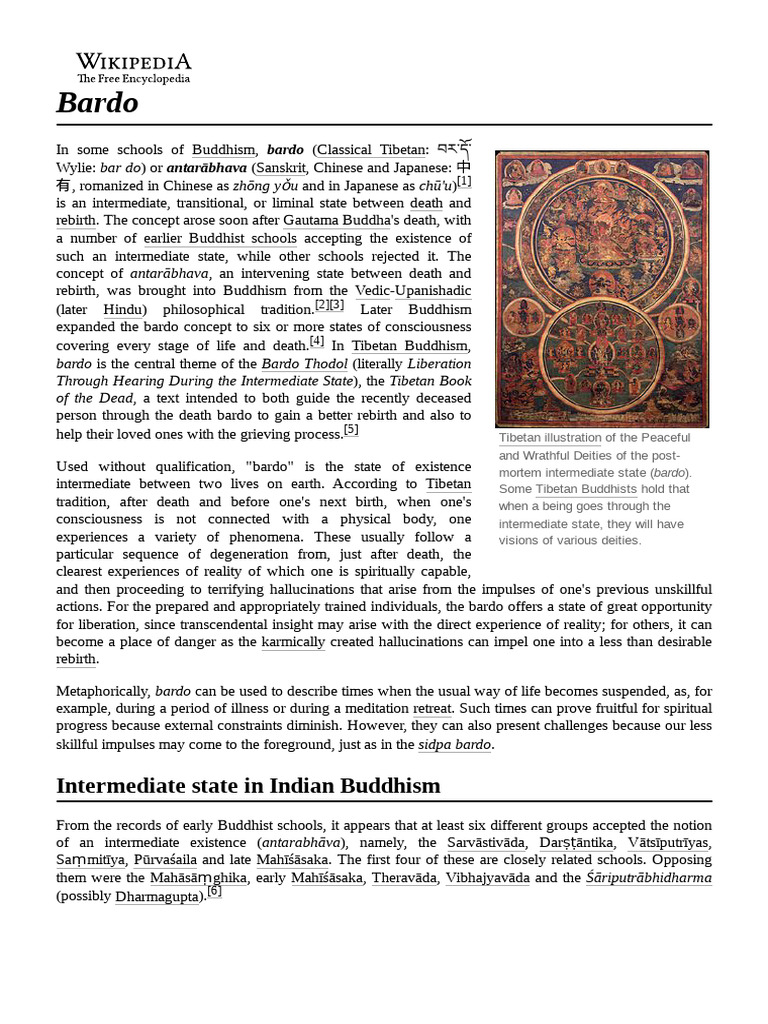 Bardo, Wiki 2023, Sutra Antarabhava | PDF | Eastern Philosophy | Tibetan Buddhism
