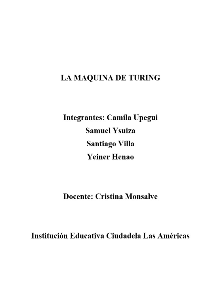 La Maquina de Turing | PDF | Alan Turing | Informática