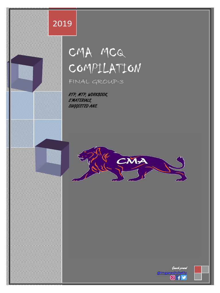 Cma Final Group3 All MCQ | PDF | Taxes | Alternative Minimum Tax