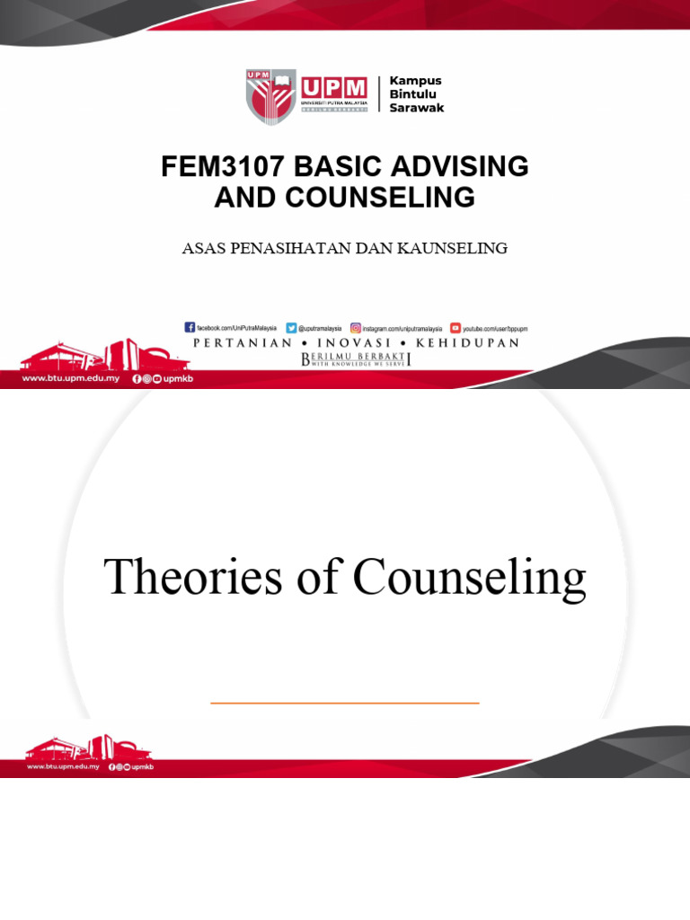 Topic 7 Theories of Counseling | PDF | Psychotherapy | Id