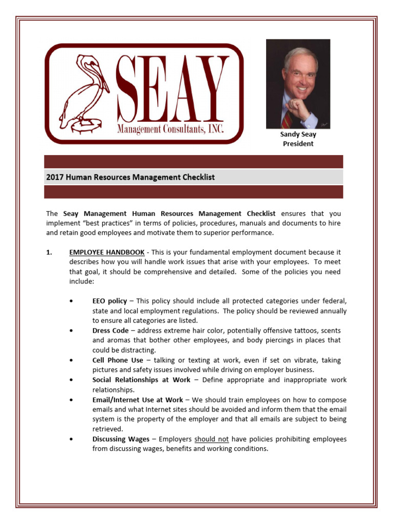 Simple HR Audit Checklist Template | PDF | Employment | Equal ...