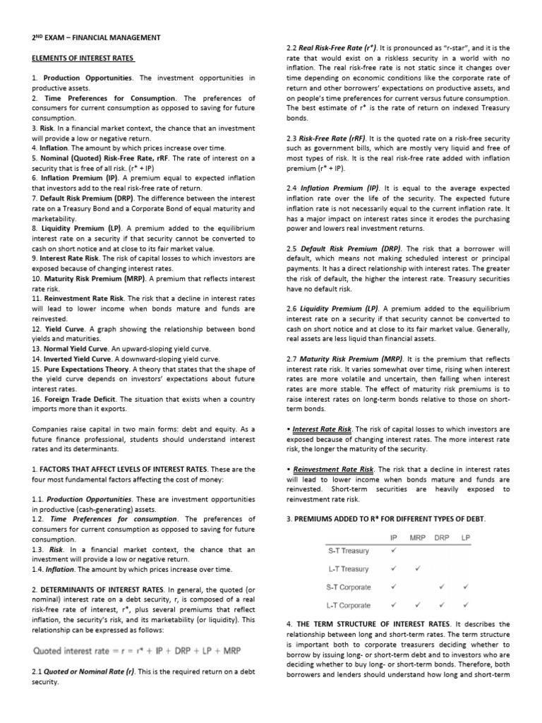 2nd Exam Finman | PDF | Bonds (Finance) | Yield Curve