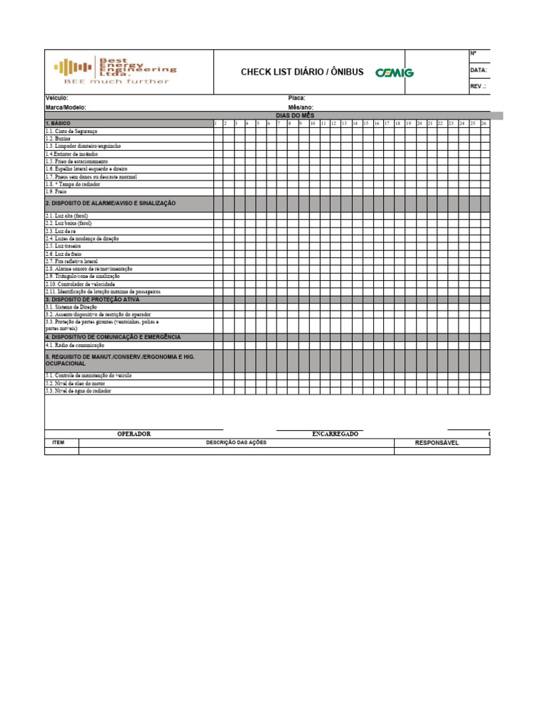 Check List Ônibus | PDF | Veículos | Transporte