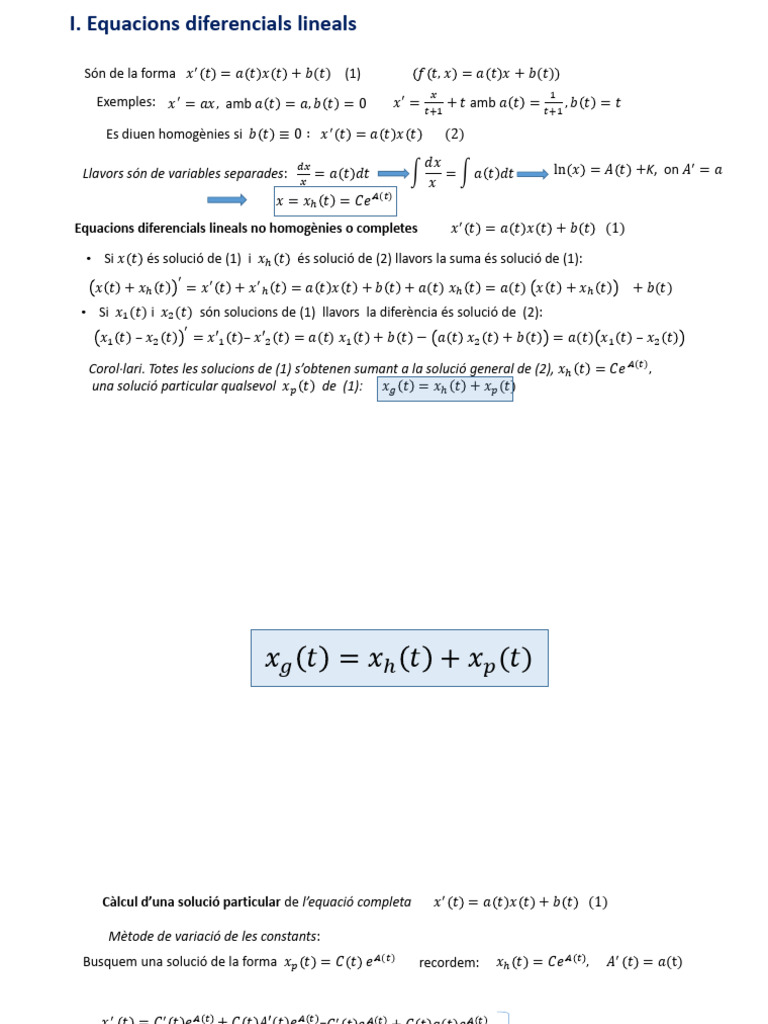 EDO 4 Lineals-I-Homogènies | PDF