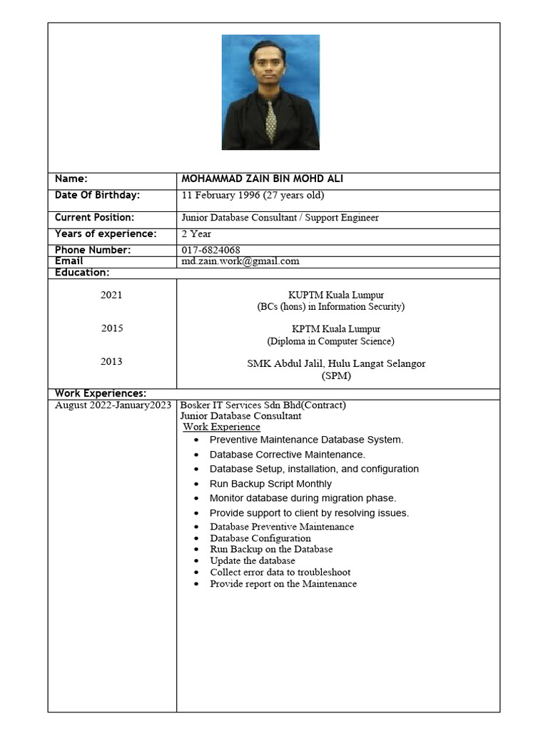 Resume Zain 2023 | PDF | Computer Network | Information And Communications Technology