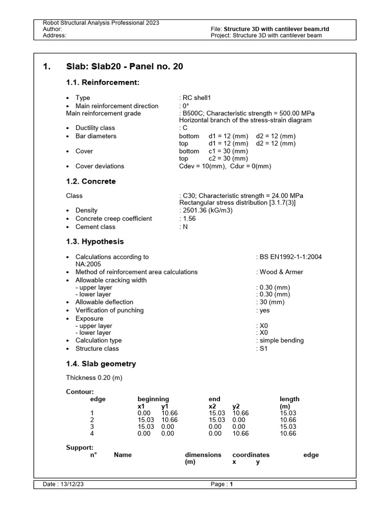 3D Structural Analysis of Cantilever Beam | PDF | Bending | Applied And ...