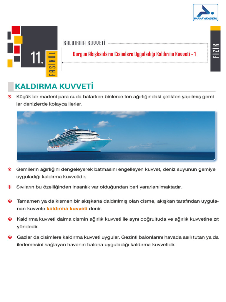 Kaldirma Kuvveti Ders 11 | PDF
