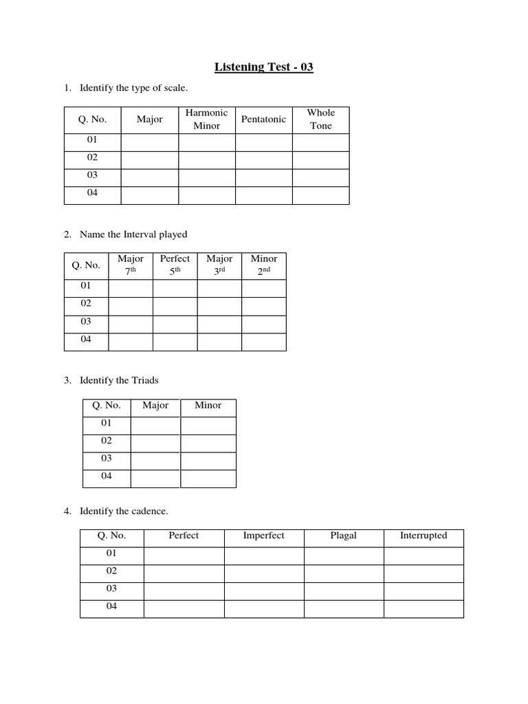 Music Theory Listening Test 03 | PDF | Musical Forms | Musical Compositions