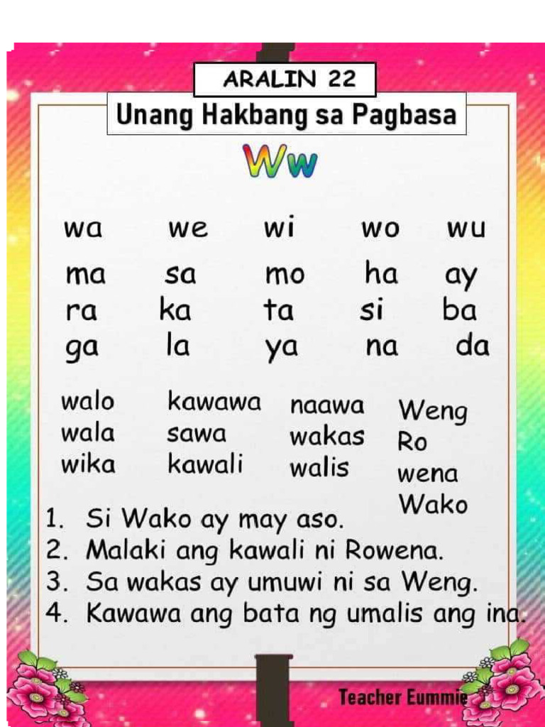 Unang Hakbang Sa Pagbasa | PDF