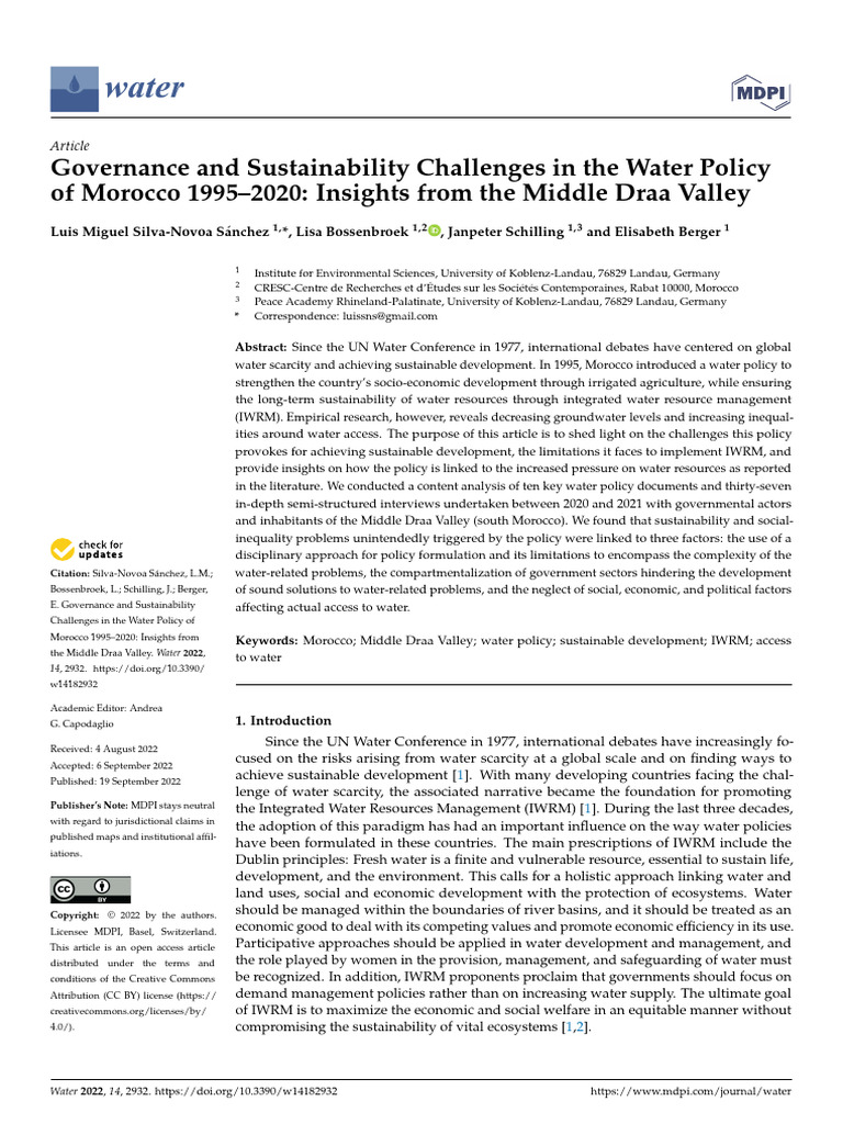 Governance and Sustainability Challenges in Thewater Policy | Download Free PDF | Water ...