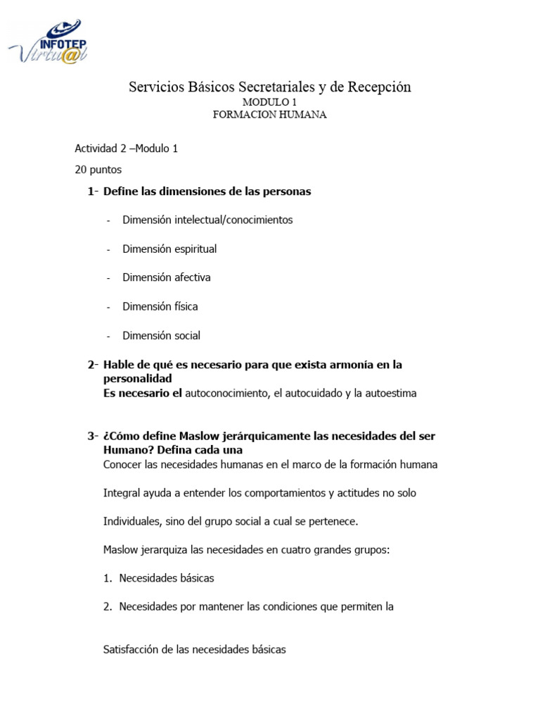 Pasar Al Docuemnto Original Tarea 2 Infotep | PDF | Autoestima | Sicología