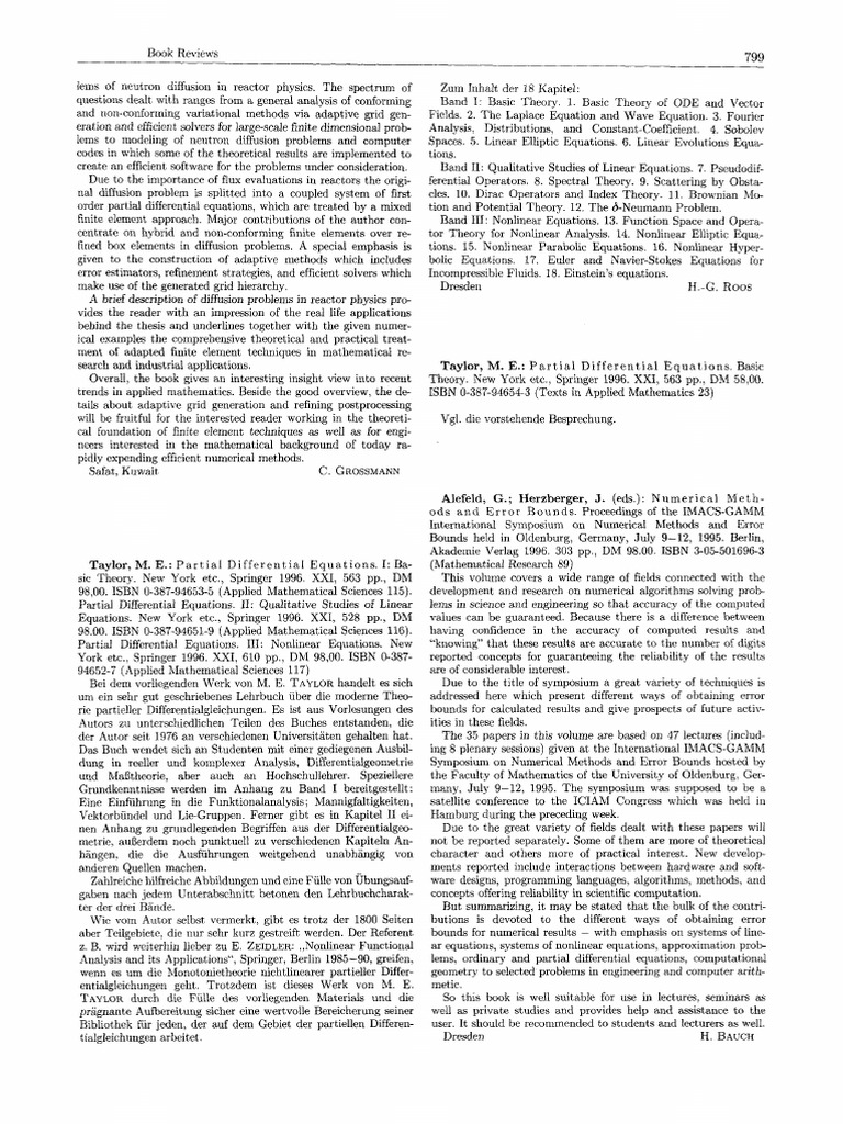 Taylor's Comprehensive PDE Overview | PDF | Partial Differential ...