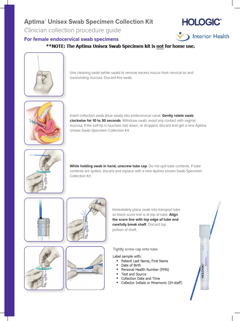 Unisex Swab Specimen Collection Ih Clinicians | PDF | Health Sciences ...