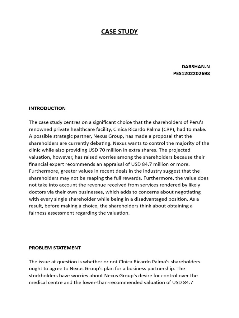 CF Case Study - 10 | PDF | Valuation (Finance) | Forecasting