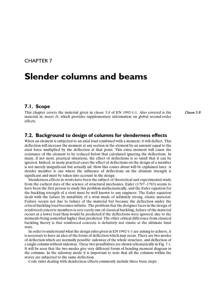 Design of Slender Columns | PDF | Buckling | Beam (Structure)