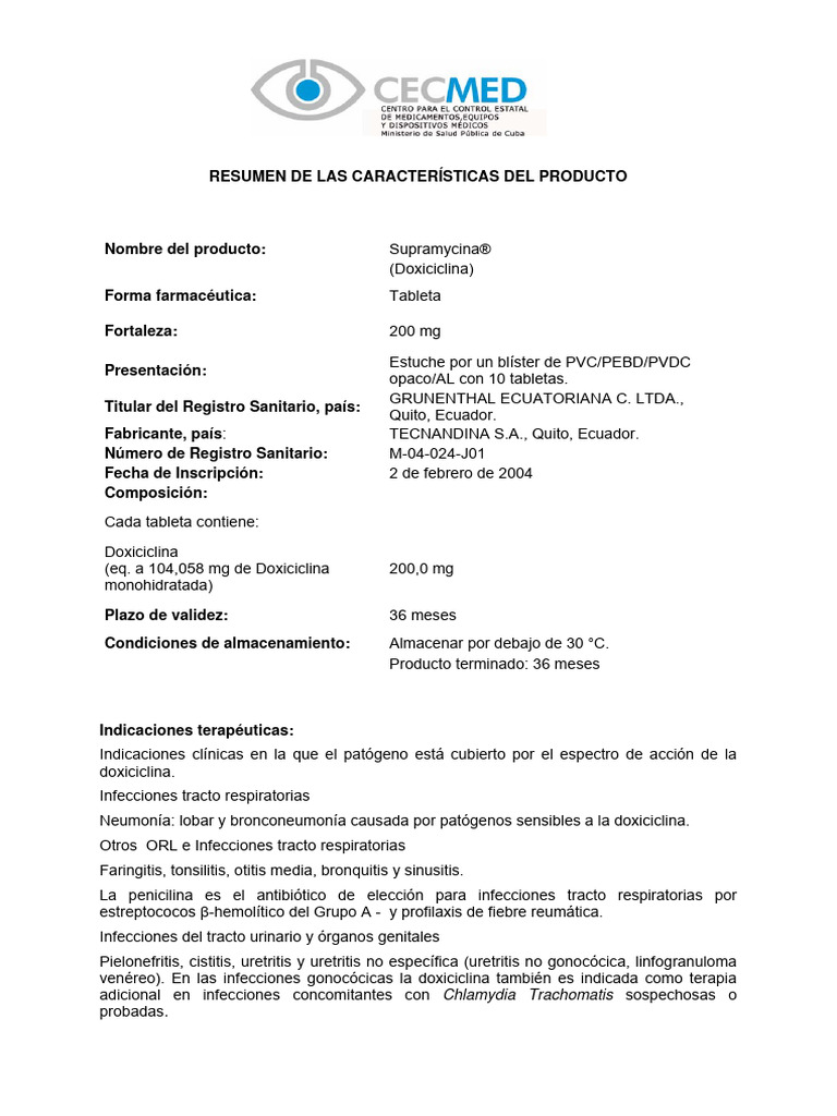 M04024J01 SUPRAMYCINA Forte | PDF | Penicilina | Estreptococo