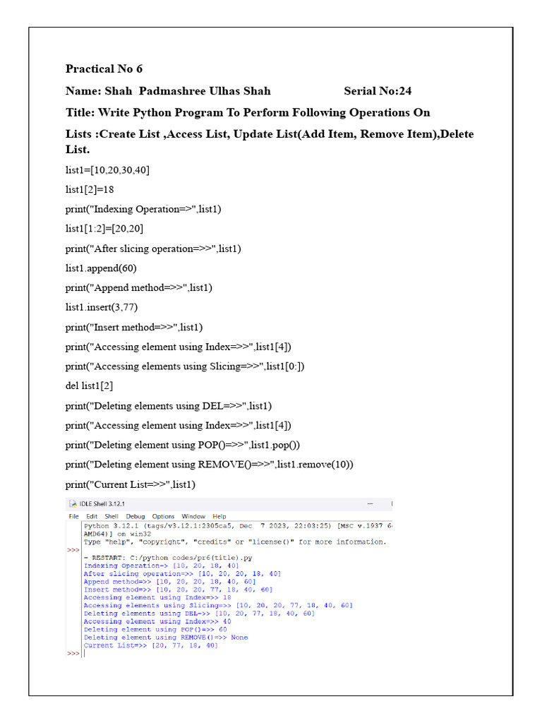 Python List Operations Guide | PDF