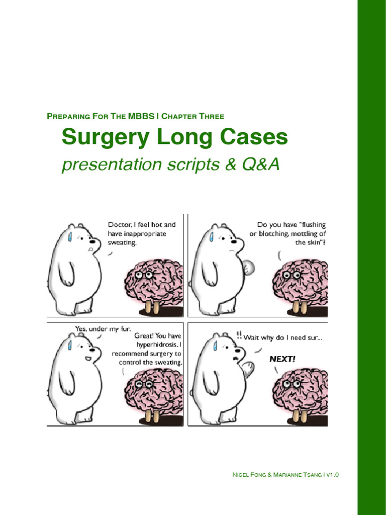 Surgery Long Cases Scripts N Q&A | PDF | Gallbladder | Medical Specialties
