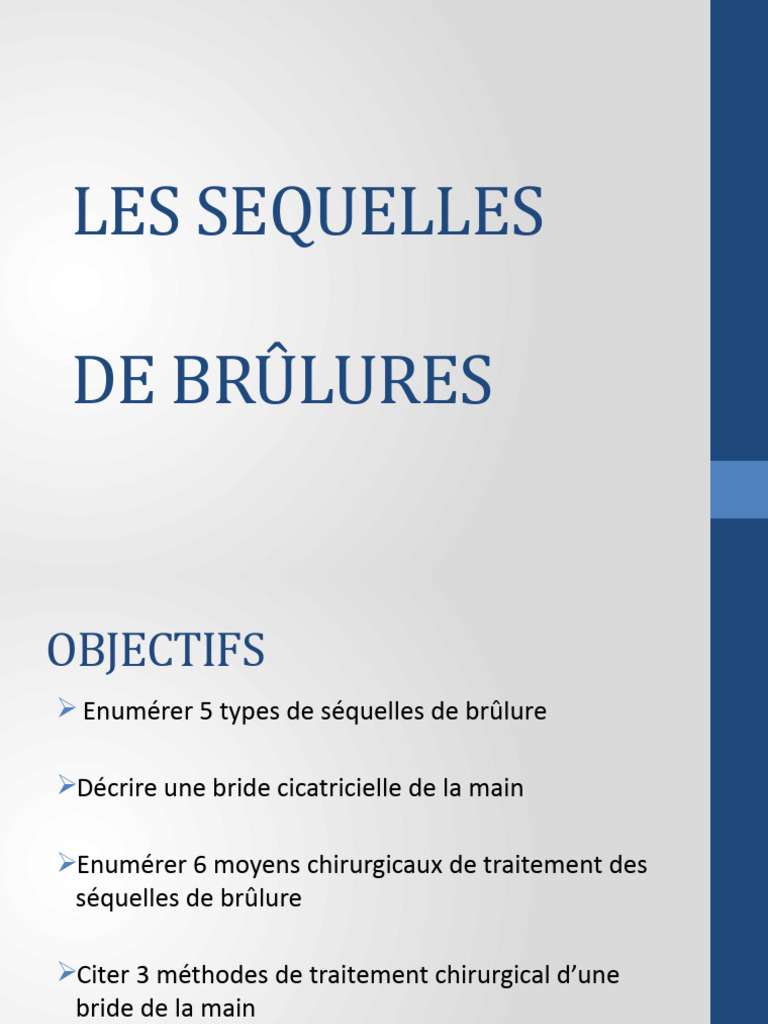 Séquelles Brulure | PDF | Cicatrice | Main