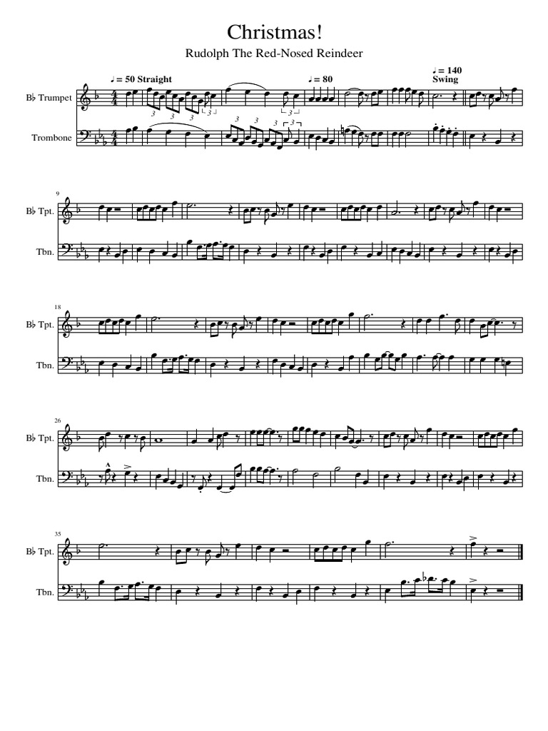 Christmas Duets! Trombone Trumpet | PDF | Christmas | Christmas Traditions