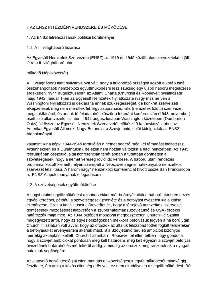 ENSZ Emelt | PDF