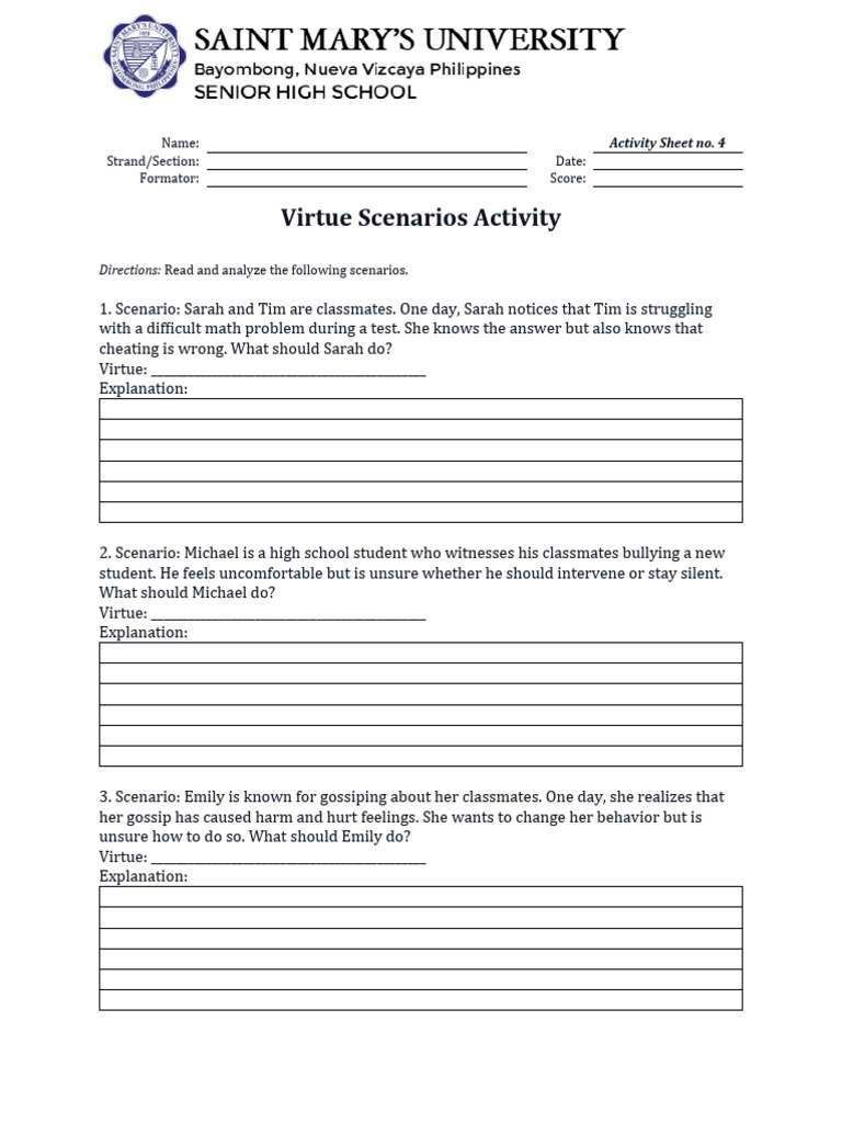 Activity 4 Virtues | PDF