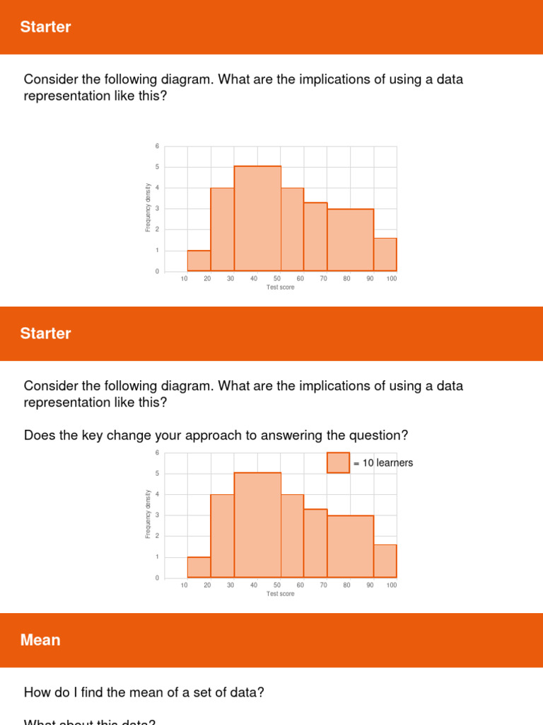 Understanding Data Representation and Mean Calculation | PDF | Statistics