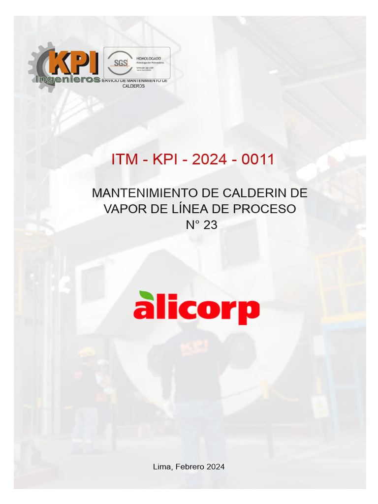 Itm-Kpi-2024-011 Alicorp Mantenimiento de Calderin de La Linea 23 | Descargar gratis PDF ...