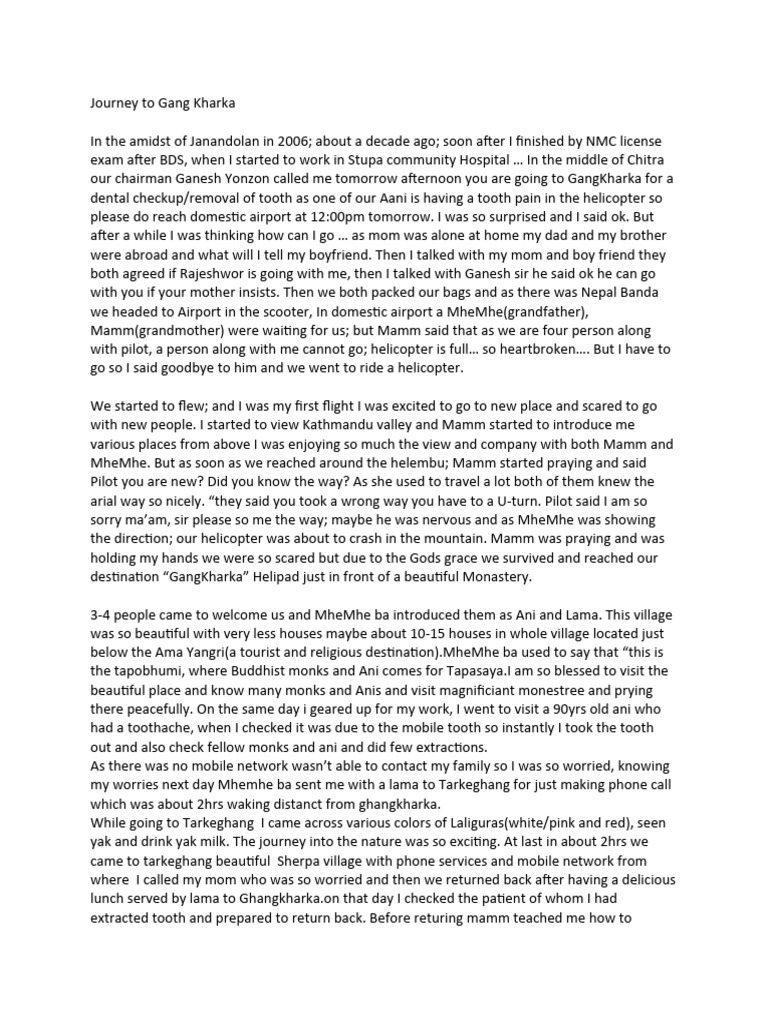 Journey To Gang Kharka | PDF