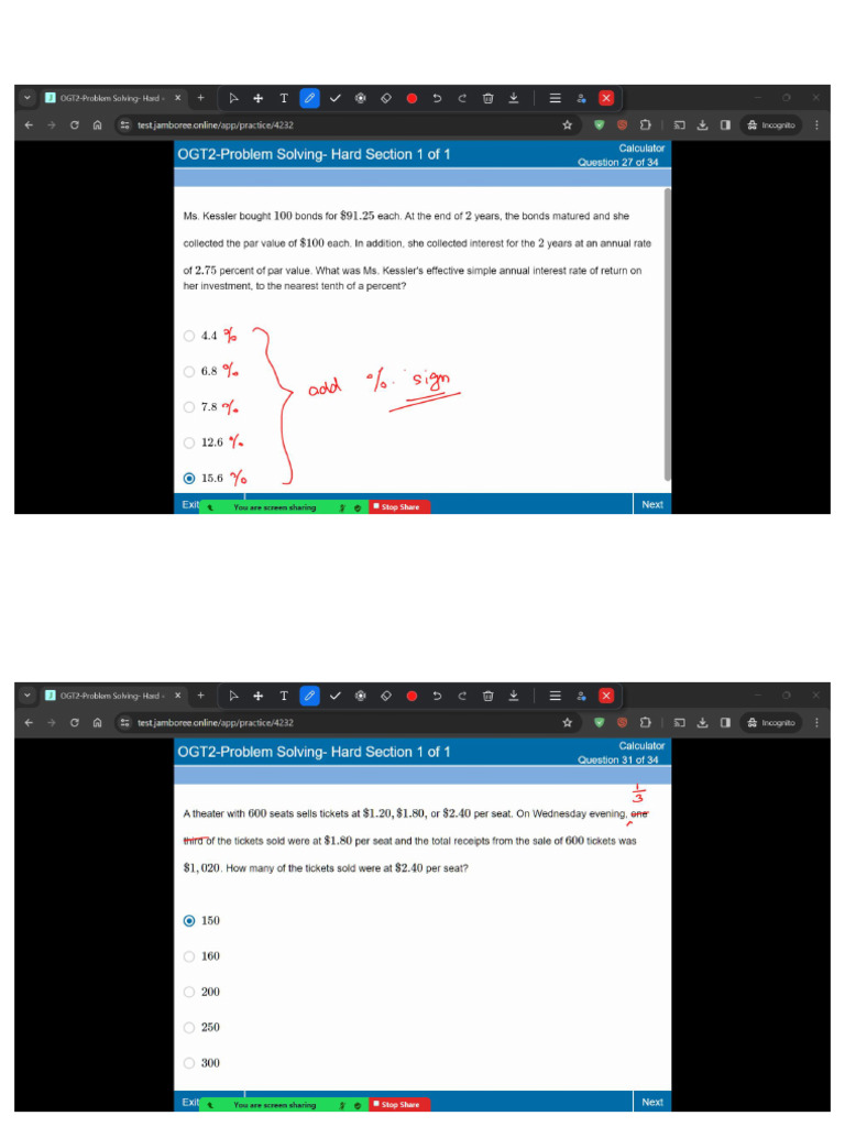 OGT2-Problem Solving - Hard Corrections | PDF