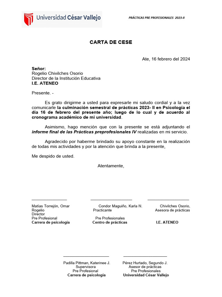 Carta de Cese | PDF