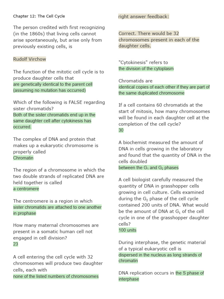 Chapter 12 - The Cell Cycle | PDF | Mitosis | Chromosome