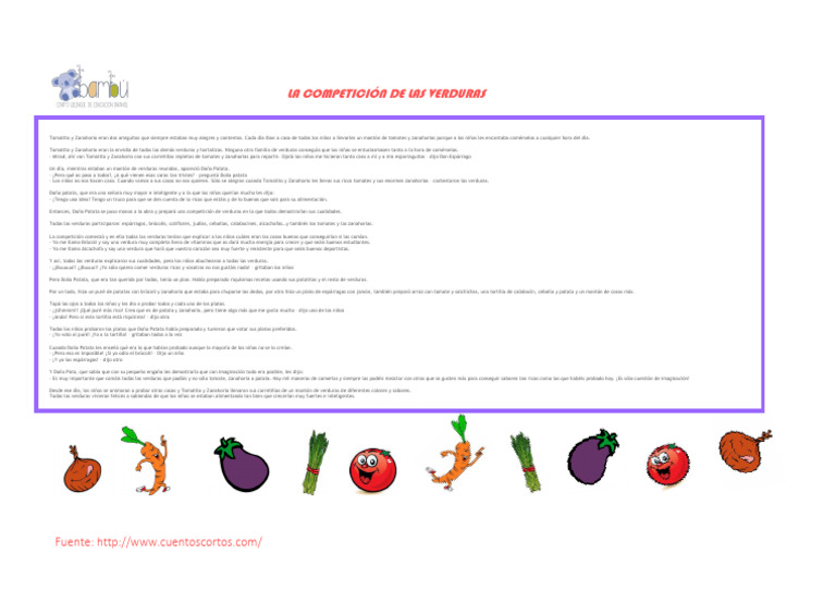 Cuento Las Verduras | PDF | Vegetales