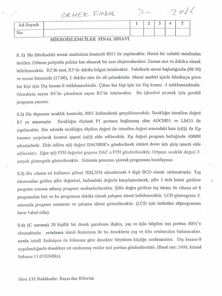 Ornek Sorular2 Final | PDF