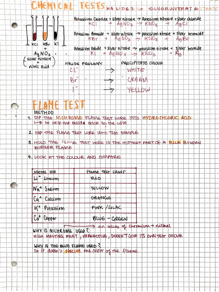 Chemistry Chemical and Flame Test | PDF