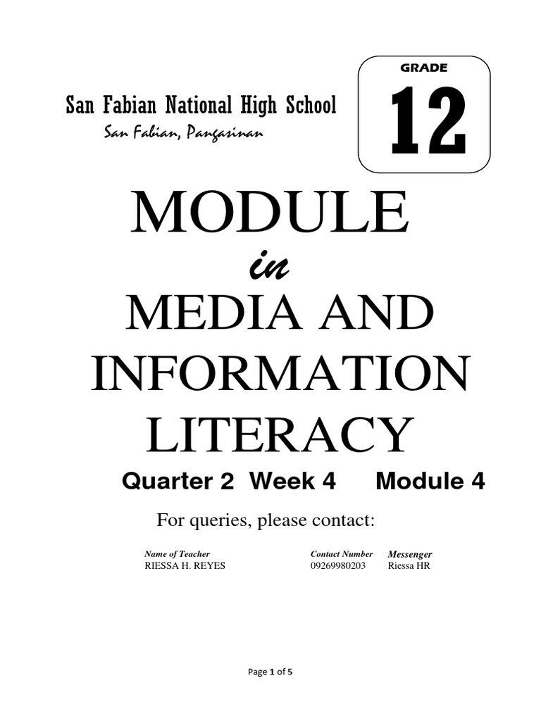 G12 MIL Q2 WK4 Visual Media | PDF | Composition (Visual Arts) | Color