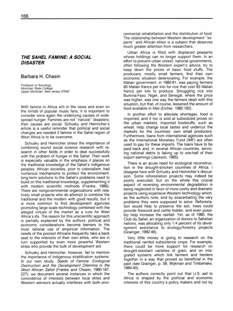 The Sahel Famine A Social Disaster | PDF | Famine | Mali