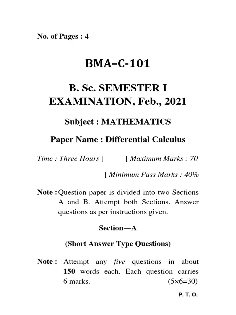 Bma C 101 | Download Free PDF | Differential Calculus | Function ...
