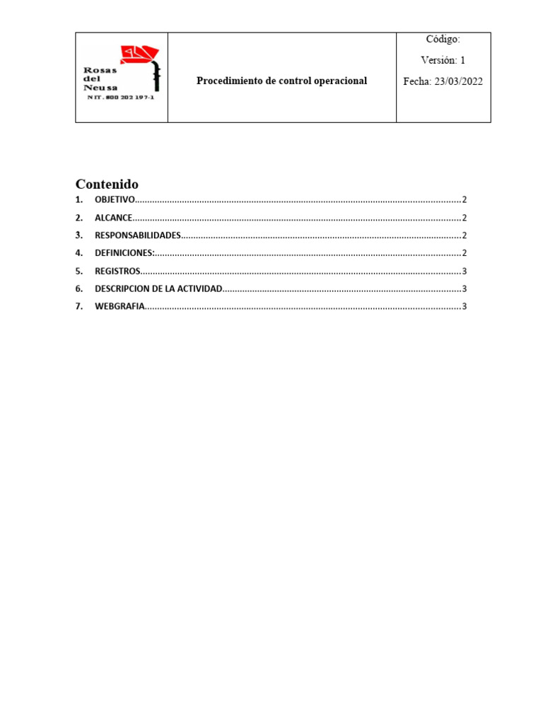 Procedimiento de Control Operacional | PDF | Gestión de recursos ...