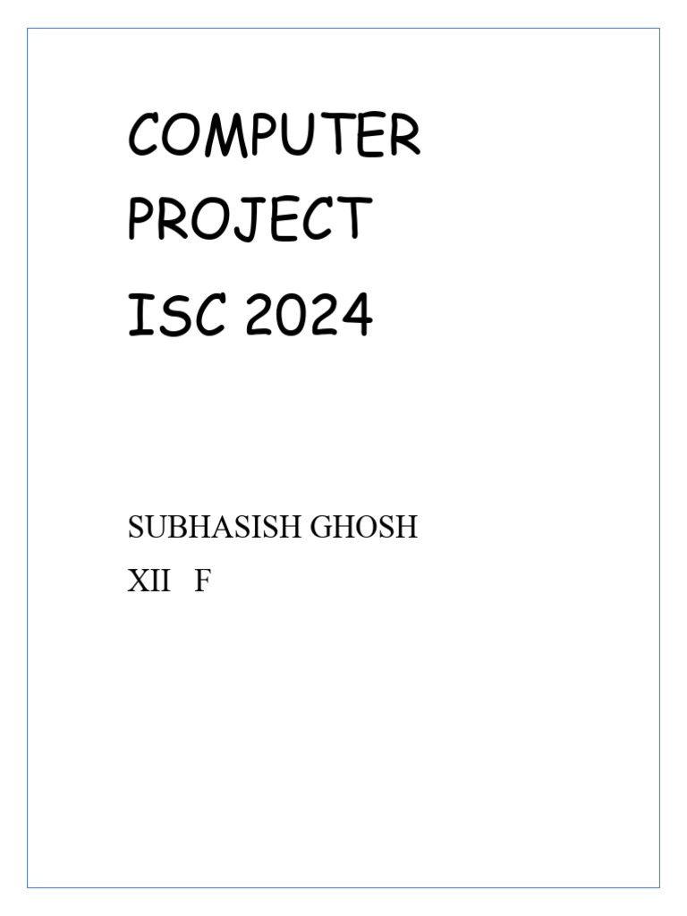 Java Programs for ISC Computer Project | PDF | Parameter (Computer ...