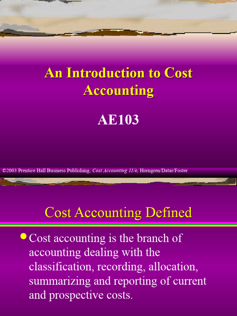 Intro To Cost Acctg Chapter 1 | PDF | Cost Accounting | Inventory