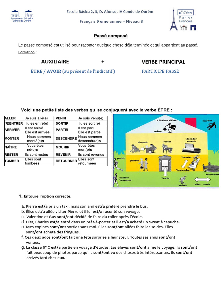 Passé Composé : Guide et Exercices | PDF