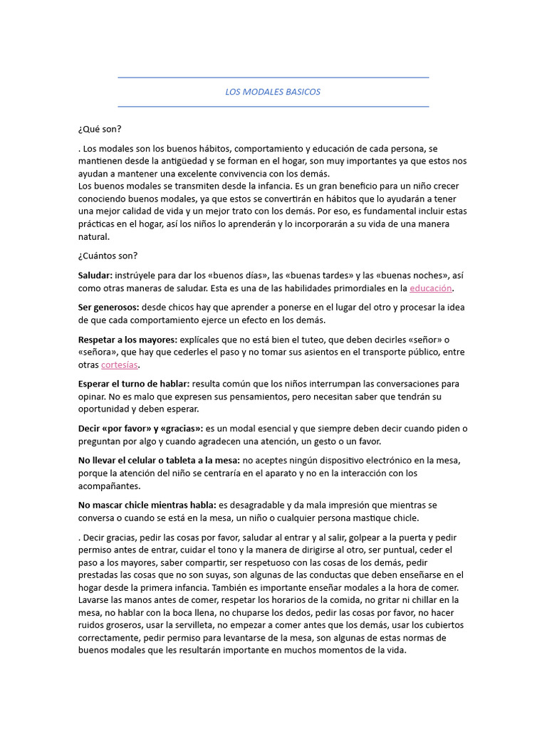 Importancia de los Modales Básicos | PDF