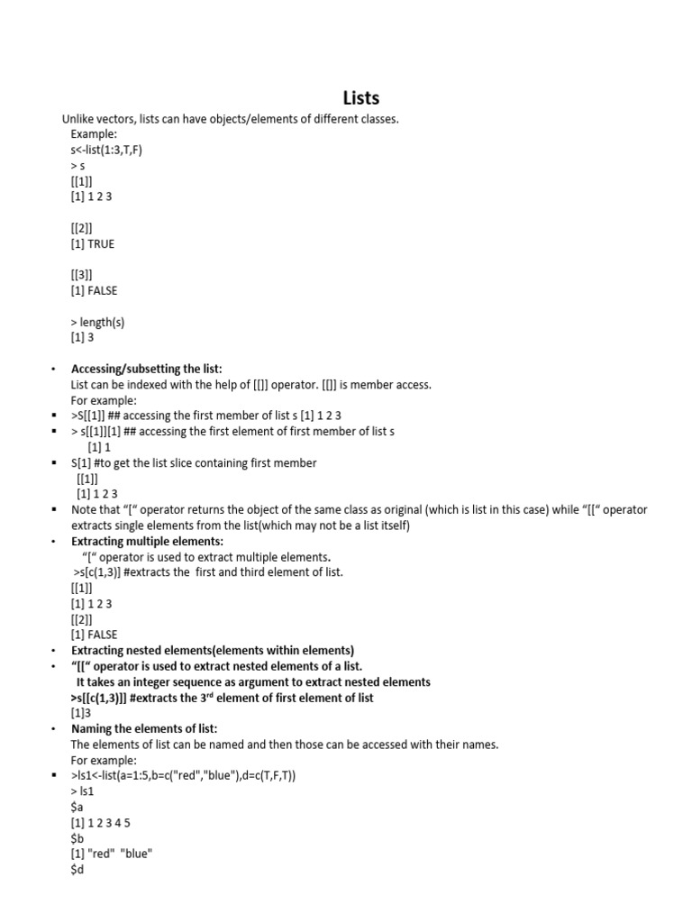 R Lists, Matrices & Arrays Guide | PDF | Matrix (Mathematics) | Mathematical Analysis